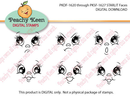 PKDF-1620 Starlit DIGITAL FACES – Peachy Keen Stamps