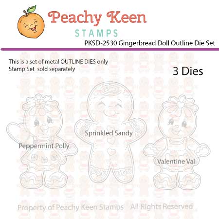 PKSD-2530 Polly, Sandy and Val Gingerbread Doll Outline DIE Set ...