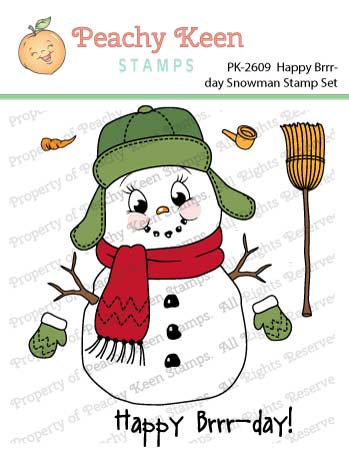 PK-2609 Happy Brrr-day Snowman Stamp Set – Peachy Keen Stamps