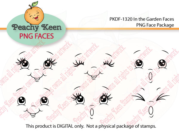 PKDF-1320 In the Garden DIGITAL FACES – Peachy Keen Stamps